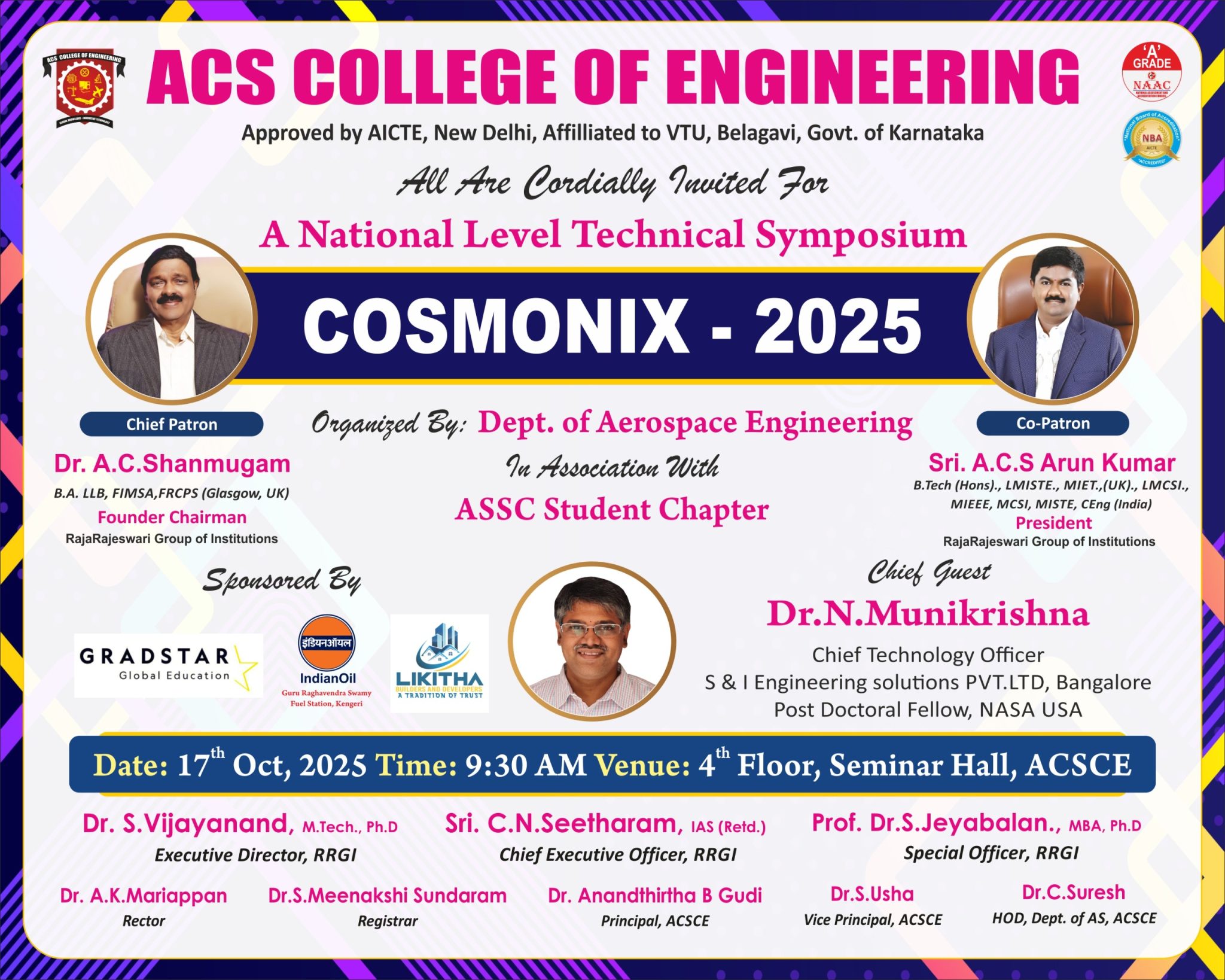 National Level Technical Symposium “COSMONIX-2025” - ACSCE